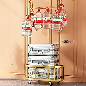 REROM 360° Wheels Free-Standing Coat Rack,with 4 Hooks Clothes Rack Garment Rail Storage Basket for Bedroom Living Room Garment Rack (Color : White, Size : 80cm)