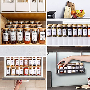 Churboro 24 Glass Spice Jars with Bamboo Airtight Lids, 400 Spice Labels, Funnel and Chalk Marker Set Spice Containers, 4 OZ Glass Storage Jars.