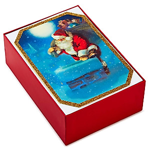 Hallmark Boxed Christmas Cards Assortment, Santa and Snowman (40 Cards with Designed Envelopes)