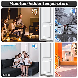 Icysey Door Seal Draft Stopper, 2" W x 39" L, Silver, Rubber & Foam