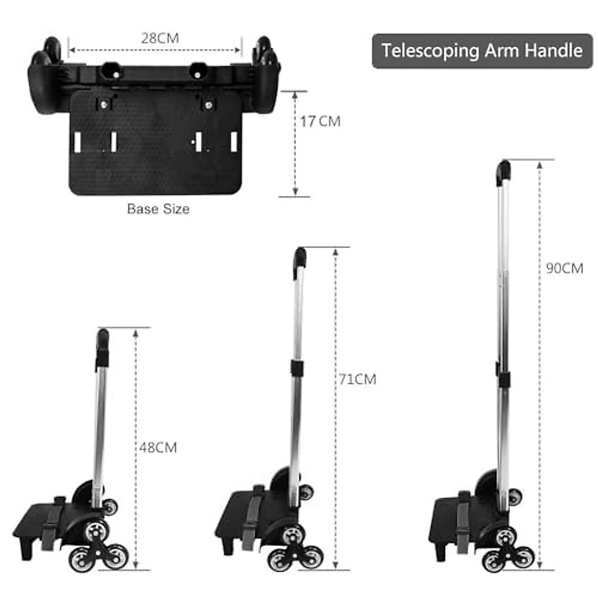 Backpack Trolley - Wheeled Trolley Hand Aluminium Alloy Folding Trolley Cart for Backpack (Blue, 6 Wheels Improved Version)