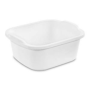 Sterilite 6478008 12 Quart Dishpan, Qt, White, (Pack of 8)