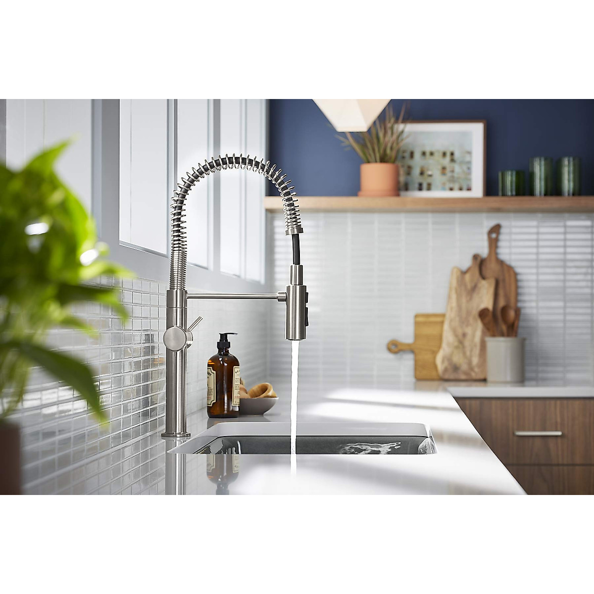 Kohler K-22973-VS Crue Kitchen Sink Faucet, Pre-Rinse Kitchen Faucet, Commercial Faucet, Vibrant Stainless, 2X-Large