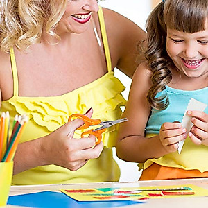 Detail Craft Scissors Set Stainless Steel Scissors Straight Tip Scissors Curved Tip Scissors with Protective Cover for Facial Hair Trimming, Sewing, Crafting, DIY Projects (6 Pieces)