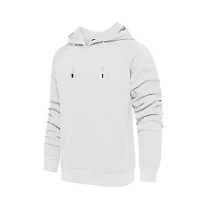 Mens Casual Hoodies, Fashion Hoodies For Men Big And Tall 2Xl Hoodies Hoodie Street Man Loose Blank Fleece Sweater Men's Large Long Sleeve Hoodie Full Zip (XXL, White)