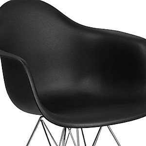 Flash Furniture 2 Pack Alonza Series Black Plastic Chair with Chrome Base