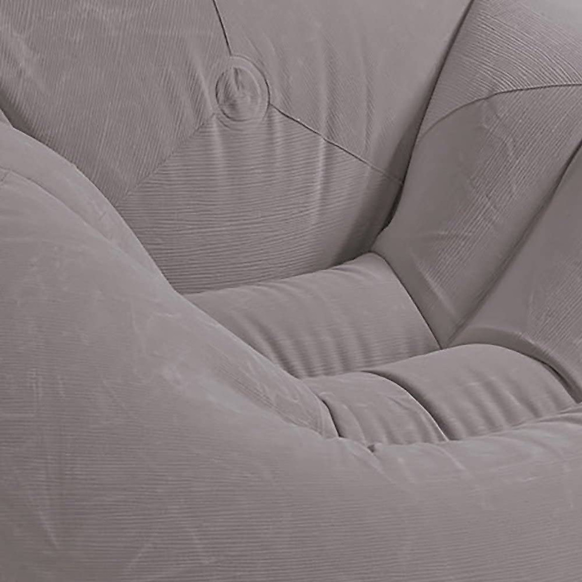 Intex Inflatable Contoured Corduroy Beanless Bag Lounge Chair, Gray (2 Pack)