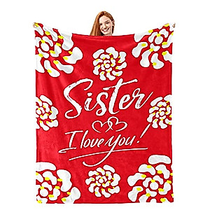 Sisters Gifts from Sister Blanket, Sister Birthday Gifts from Sister, Birthday Gifts for Sister, Best Sister Graduation Gifts for Sister from Brother, Sister Gifts, Throw Blanket 40X50 inches B