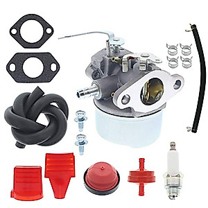 Chacarbtu 632537A Carburetor for Tecumseh 640309 SK840 HSK845 HSK850 TH139SA TH139SP Snow Blower with 35440 35438 Throttle Control Knob Kit