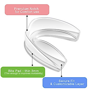 Coolrunner Mouth Guard Sports, 10 Pack Athletic Mouth Guards, Professional Moldable Youth Mouthguard for Maximum Protection, Customizable for Comfort(12 Years or Older) (Transparent+Blue)