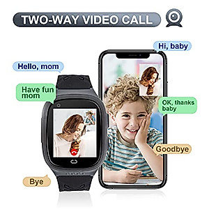 4G Kids Smart Watch GPS Tracker - Smartwatch with Two Way Call Video Calling 7 Puzzle Games Voice Chat SOS School Mode Pedometer Wi-Fi Location Touch Screen Alarm Clock Smartwatches for Boys Girls