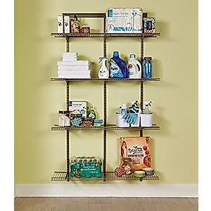 ClosetMaid 52845 ShelfTrack Adjustable Utility Organizer Kit, 4' X 12", Nickel