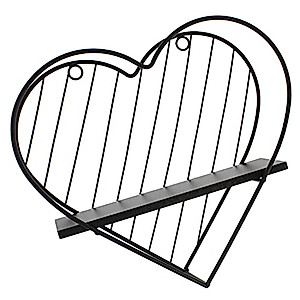 Spec101 Metal Floating Shelf - Decorative Heart Design Hanging Shelf Wall Decor for Food, Collectibles, or Decoration
