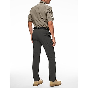 Wespornow Men's-Convertible-Hiking-Pants Quick Dry Lightweight Zip Off Breathable Cargo Pants for Outdoor, Fishing, Safari (Grey, Large)