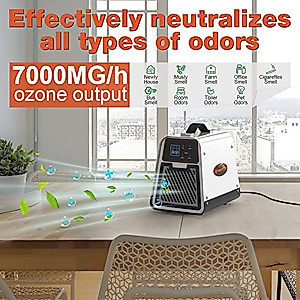 Abestorm Commercial Ozone Generator 7,000mg/h Portable Ozone Machine for Cars, Industrial O3 Air Purifier Generator for Odor Removal, Rooms, Pets, Smoke（OZ-G700）