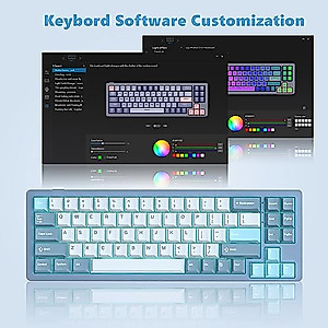Womier S-K71 75% Gaming Keyboard, Aluminum Alloy Shell Wireless Mechanical Keyboard Bluetooth/2.4G/Wired Hot Swappable Pre-lubed Switches, Gasket Mounted RGB Keyboard, PBT Keycaps for Mac/Win, Blue