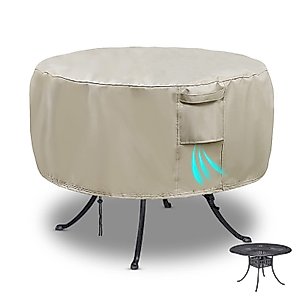 POMER Patio Bistro Table Cover, Waterproof Round Dining Table Cover for 31" 32" Outdoor Coffee Side Table Dustproof Round Tempered Glass Table Cover - 32" D x 16" H