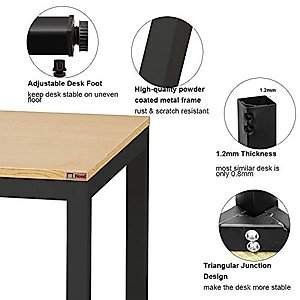 Need Small Computer Desk for Home&Office- 31.5'' Length Small Writing Desk Gaming Desk Students Laptop Use, Teak Color Desktop & Black Frame AC3BB(8060)