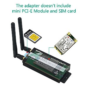 Mini PCI-E to USB Adapter with SIM Card Slot, WWAN/LTE Module Upgrade for 3G / 4G Network Card