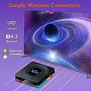 X96 X4 PRO Android TV Box Android 11 TV Box with Amlogic S905X4 Quad-Core 64bits A55 1000M LAN Dual-WiFi 2.4G/5G, Android Box 4GB RAM 64GB ROM with Wireless Keyboard 8K/6K/AV1/3D/USB 3.0/BT 5.0