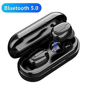 MOHALIKO Wireless Earbuds, L13 TWS Bluetooth 5.0 Wireless HiFi Music Earphones Waterproof Sports Earbuds for Work, Home Office Black