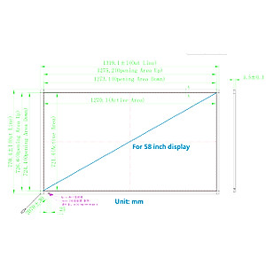 DeYoWo 58 Inch Interactive 10 Points Infrared IR Touch Screen Overlay Frame Free Driver