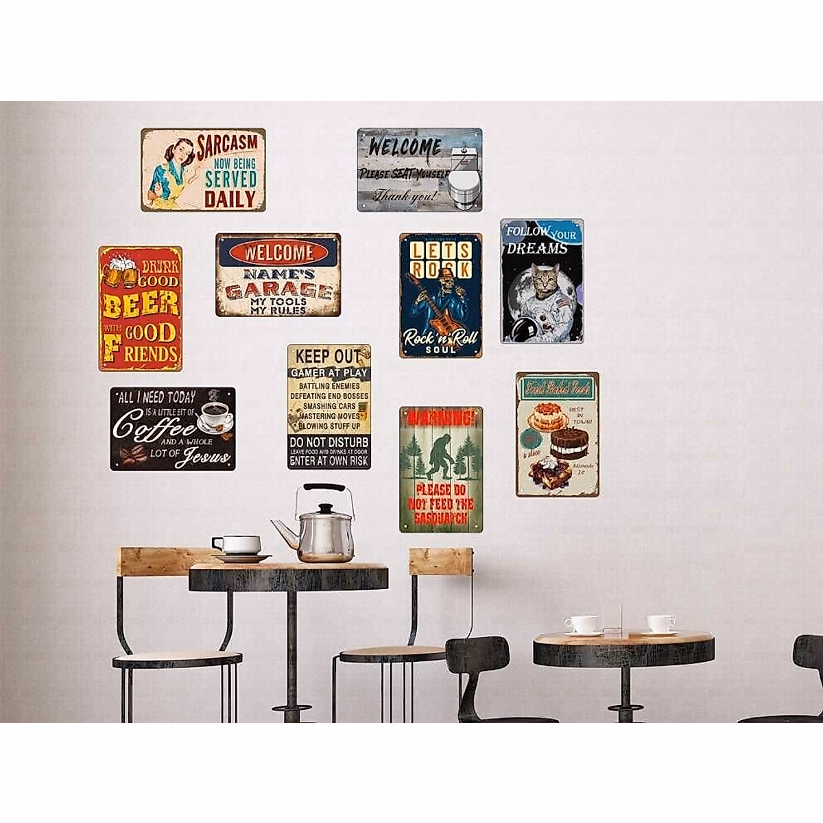 Wall Watch Out for - Tin Sign - Emergency Exit Only English Spanish Dual Language Tin Metal Signs Road Street Sign Outdoor Decor Caution Signs. 8 X 12 Inch Aluminum Plates Printed