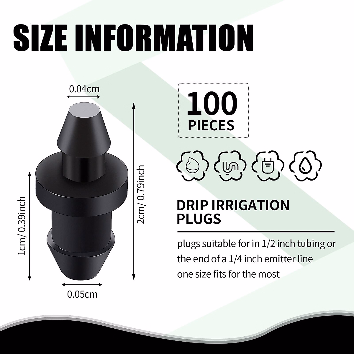 Drip Irrigation Plugs Black Irrigation Plugs 1/4 inch Tube End Closure ...