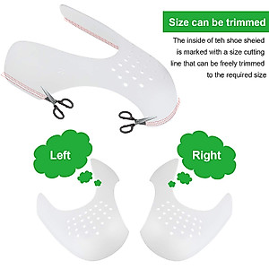 2 Pairs Anti-Wrinkle Shoes Crease Protector Toe Box Decreaser, Prevent Shoes Crease Indentation (Men's Size 7-12)