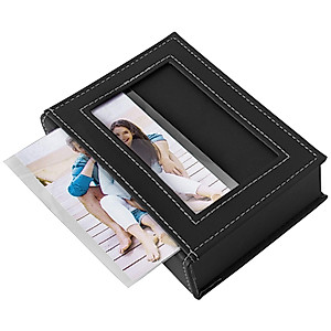 Neil Enterprises Inc. 4" x 6" Black Faux Leather Photo Presentation Box