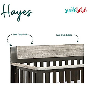 Suite Bebe Hayes 4 in 1 Convertible Crib, Coffee and Faux Barnwood - Quick Ship