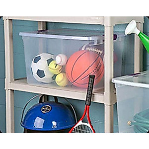 Sterilite Storage System Solution with 106 Quart Clear Storage Tote w/Latching Lid, 4 Pack, and 66 Quart Clear Storage Tote w/Latching Lid, 6 Pack