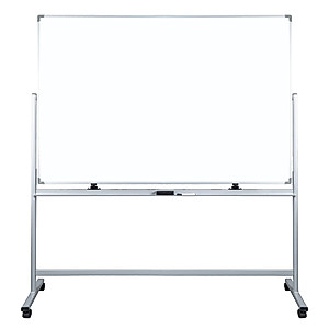 WorkPro® Double-Sided Mobile Magnetic Dry-Erase Whiteboard Easel, 72" x 48", Aluminum Frame With Silver Finish