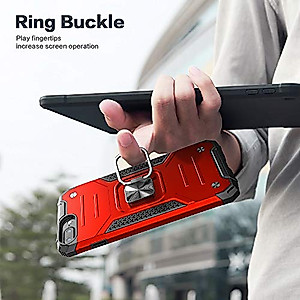 IDYStar iPhone 8 Plus Case with Screen Protector,Shock Absorption Drop Test Cover with Car Mount Kickstand Lightweight Protective Phone Case for iPhone 8 Plus iPhone 7 Plus iPhone 6S Plus, Red