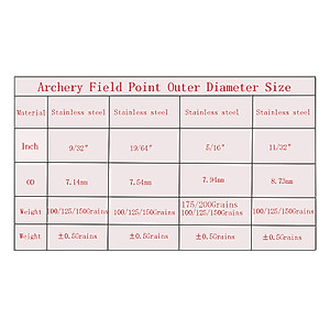 5/16″ 100 Grains Field Points arrowheads, Stainless Steel Archery Target Bullet Point Sharp Targethead Screw in Broadheads (1 Dozen 12 PCS) (5/16″100Grain-C, 5/16″)