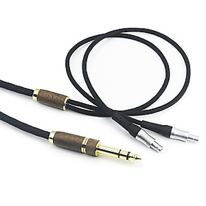 NewFantasia 6N OCC Copper Silver Plated Upgrade Audio Cable Compatible with Sennheiser HD800, HD800S, HD820 Headphones with 3.5mm Male and 6.3mm Adapter Walnut Wood Shell