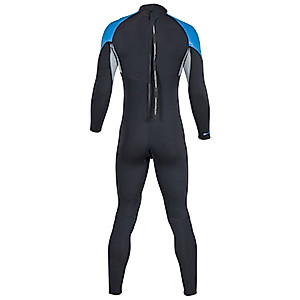 Henderson 7mm Thermoprene Pro Men’s Back Zip Jumpsuit, Black/Blue, XXLS