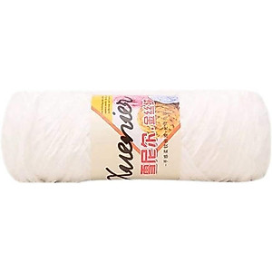 White Solid Color Hand Woven Thick Crochet Thread Chenille Velvet Yarn Soft Wrapping for Craft Scarves Sports Blankets 100g