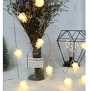 无 Christmas Pine Cones Shape LED Fairy String 40 LED 19.68 feet Battery Power Warm White String Lights Indoor and Outdoor Home Garden Lights