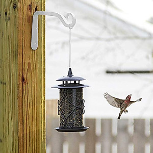 Mkono Hanging Plant Bracket 6 inch Metal Wall Plant Hook Decorative Plant Hanger for Bird Feeders, Planters, Lanterns, Wind Chimes, Home Decor Indoor Outdoor 2 Pack, White