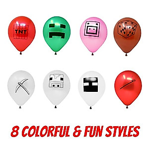 Mining Fun Ultimate Party Supplies Pack (123 Pieces for 16 Guests) - Gamer Party Supplies, Gamer Birthday Decorations, Mining Craft Party, Pixel Miner Party, Gamer Birthday Party, Blue Orchards