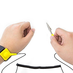 KingWin ATS-W24YKingwin Anti Static Wrist Strap Yellow, Adjustable ESD Wrist Band Fits Your Wrist Comfortably. Grounding Bracelet to Protect Your PC Computer or Electronics from Static Electricity