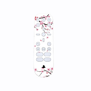 PlayVital Skin Decal for ps5 Console Disc Edition, Full Set Sticker Wrap Vinyl Decal Cover for ps5 Controller & Charging Station & Headset & Media Remote - Falling Cherry Blossom