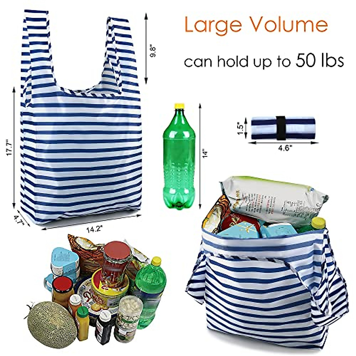 BeeGreen Reusable Grocery Bags Shopping Bags Groceries Totes 12 Pack 50LBS Foldable Fashion Bags w small bag Geometry Large Grocery Bags w handles Bulk Washable Heavy Duty Polyester Fabric Cloth