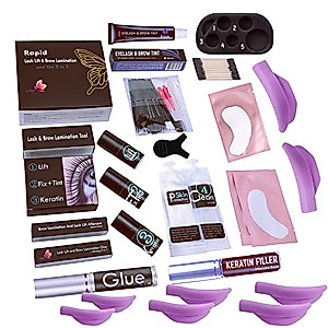 Lash Lift And T-i-n-t Kit, Lash Lift With(D-y-e), 10ml Eyelash Perm With Black Stain, Keratin EyeLash Lifting, Brow Lamination with Darker Look Be Voluminous 6 Weeks-10 Applications