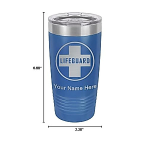 LaserGram 20oz Vacuum Insulated Tumbler Mug, Lifeguard, Personalized Engraving Included (Dark Blue)