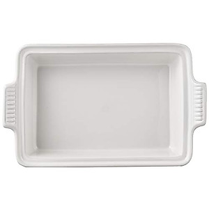 Le Creuset Stoneware Heritage Covered Rectangular Casserole, 4 qt. (12" x 9"), White