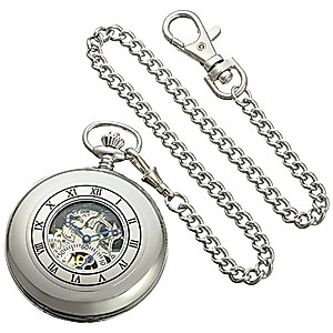 Charles-Hubert, Paris 3972-W Premium Collection Analog Display Mechanical Hand Wind Pocket Watch