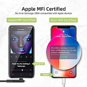 Mangotek Lightning to 3.5 mm Headphone Jack Adapter, Apple MFi Certified iPhone Headphones Adapter Aux Dongle Cable Adaptor Earphone Audio Converter for iPhone 14 13 12 11 Pro Max 7 8 Plus SE X XR XS