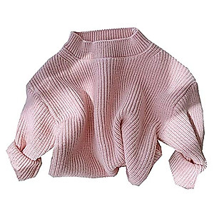 chengchuang Newborn Baby Girls Boys Sweatshirt Blouse Pullover Knit Sweater Warm Crewneck Long Sleeve Tops for Infant Toddler (B-Pink, Age 12-18 Months)